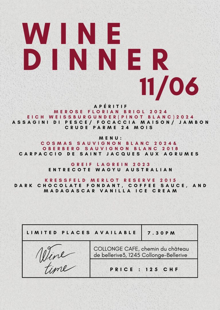 Wine & Dine – Une soirée sensorielle au Collonge Café - Chambre de ...